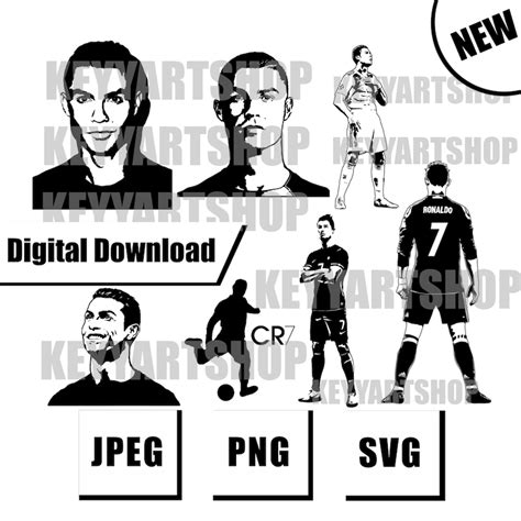 Cristiano Ronaldo SVG JPEG PNG Ronaldo CR7 Silhouette