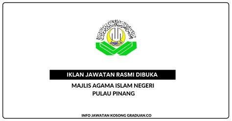 Permohonan Jawatan Kosong Majlis Agama Islam Negeri Pulau Pinang