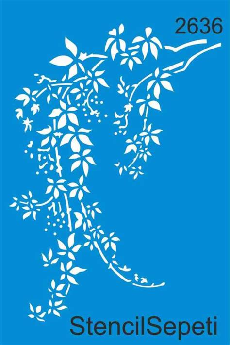 Dallar Ve Yapraklar Stencil Boyama Ablonu Ubat Stencilsepeti