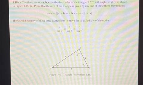 solved 1 18∗∗ the three vectors a b c are the three sides of