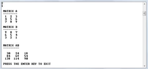 3x3 matrix multiplication program using pascal