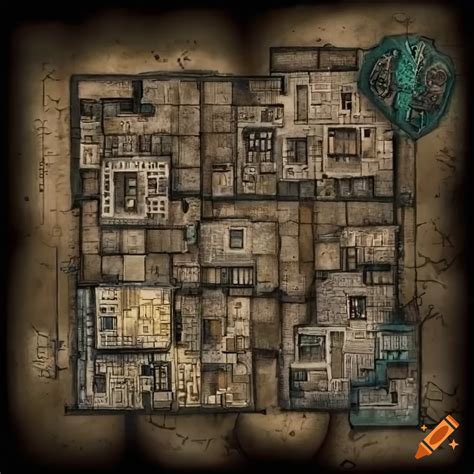 Detailed Post Apocalyptic Board Game Map Of A City On Craiyon
