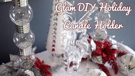 CHRISTMAS DIY DECOR CHALLENGE Glam Holiday Candle Holder Dollar