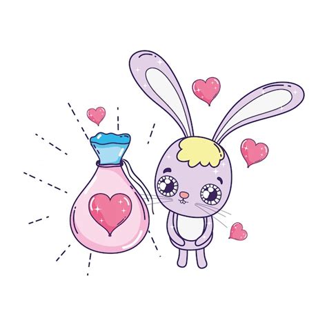 Tarjeta linda del día de tarjetas del día de san valentín del conejo