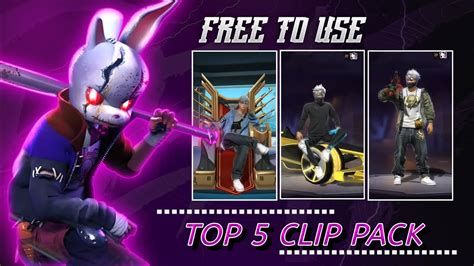 TOP 5 BEST XML CLIPS FREE FIRE CLIPS PACK FREE FIRE EMOTE PACK
