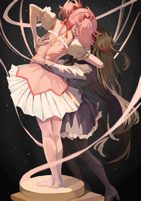 Akemi Homura Kaname Madoka Akemi Homura And Kaname Madoka Mahou