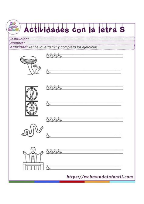 Actividades De Lectoescritura Con La Letra S Pdf