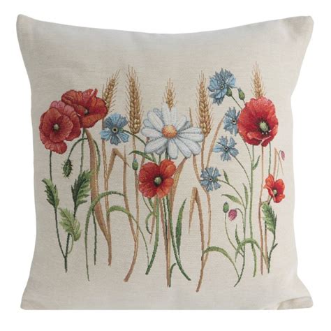 Poszewka Gobelinowa 1306 NAT 45x45 Cm Kwiaty Polne