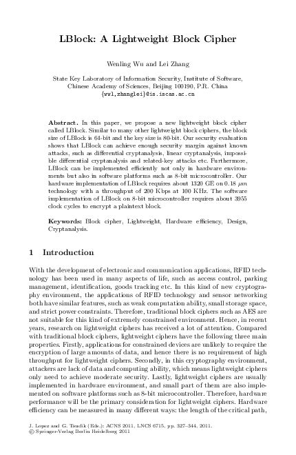 pdf lblock a lightweight block cipher