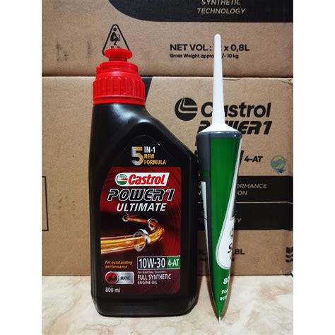 Jual PAKET HEMAT OLI MESIN MATIC Castrol Ultimate 10w 30 800ml OLI