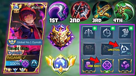 Top Dyrroth Tutorial Lifesteal Hack New Best Build Emblem For