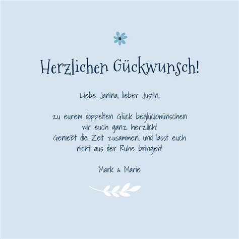Glückwunschkarte Geburt Zwilling blaue Känguruhs Wünsche zur geburt