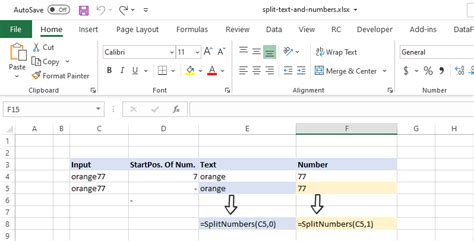 Split Text And Numbers Excel Formula Examples