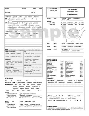 Fillable Online Date Time AM PM ALLERGIES Your Name Here Clinic Name