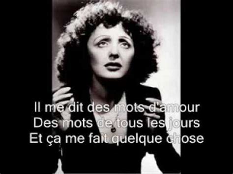 Edith Piaf La Vie En Rose With Lyrics YouTube