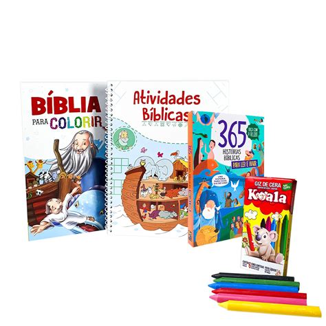 Kit Infantil Atividades Bíblicas 365 Histórias Bíblicas Bíblia