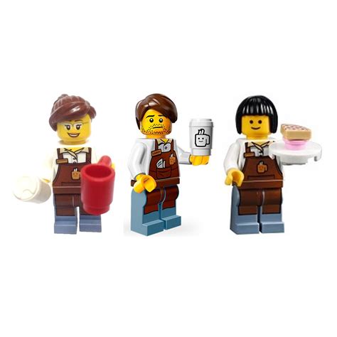 LEGO 樂高 咖啡店員組 共三隻 皆含手持物 人偶包 60097 樂高玩電影 10255 集會廣場 描述有品項狀況 蝦皮購物