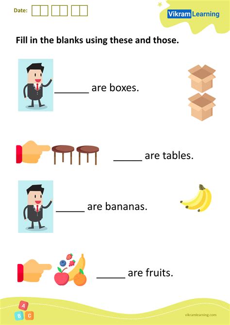 download fill in the blanks using these and those worksheets