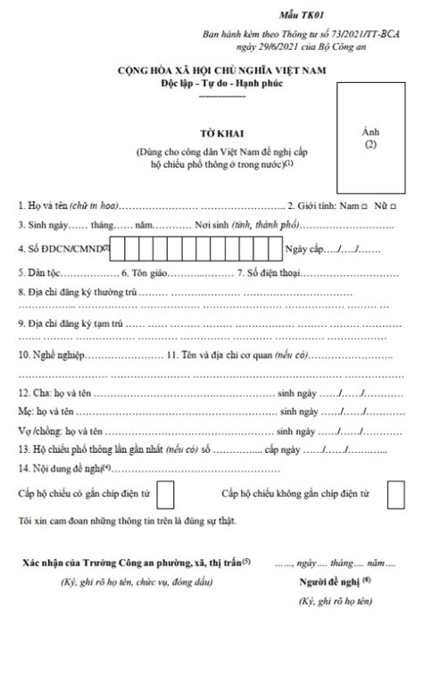 Tổng hợp Mẫu tờ khai hộ chiếu mới nhất 2023 Đầy đủ và chi tiết