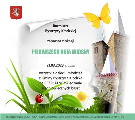 Zapraszamy na Pierwszy Dzień Wiosny na bystrzyckie baszty
