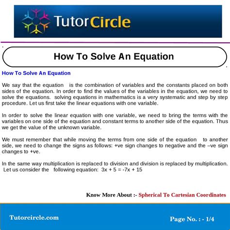 How To Solve An Equation By Tutorcircle Team Issuu
