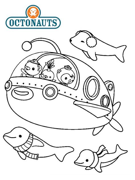 Coloriage des Octonauts dans un sous marin à imprimer avec Tête à modeler