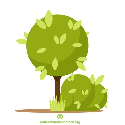 Trees And A Shrub Ai Royalty Free Stock Vector Clip Art Clip Art Library