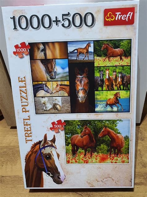 Trefl Puzzle 2w1 1000 500 Konie i Konie na łące Wierzchosławice