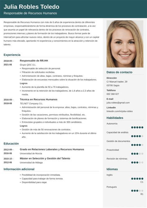 Editor de Currículum Online Crea tu propio CV en Línea