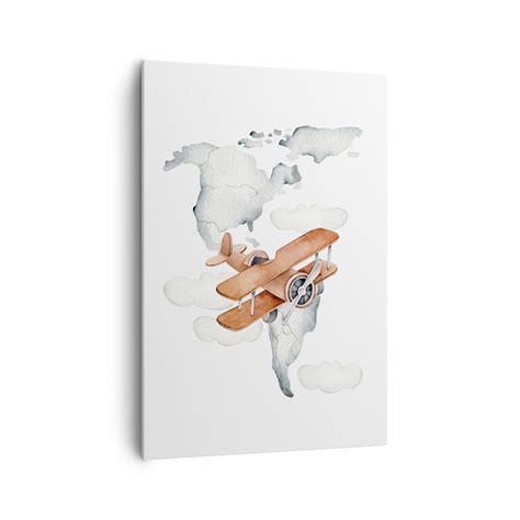Obraz na płótnie W pionierskim duchu 70x100cm Mapa Świata