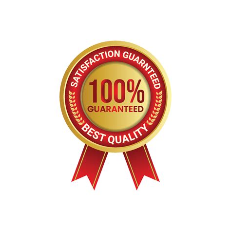 100 Satisfaction Guaranteed Golden Medal Label Icon 16838631 Vector