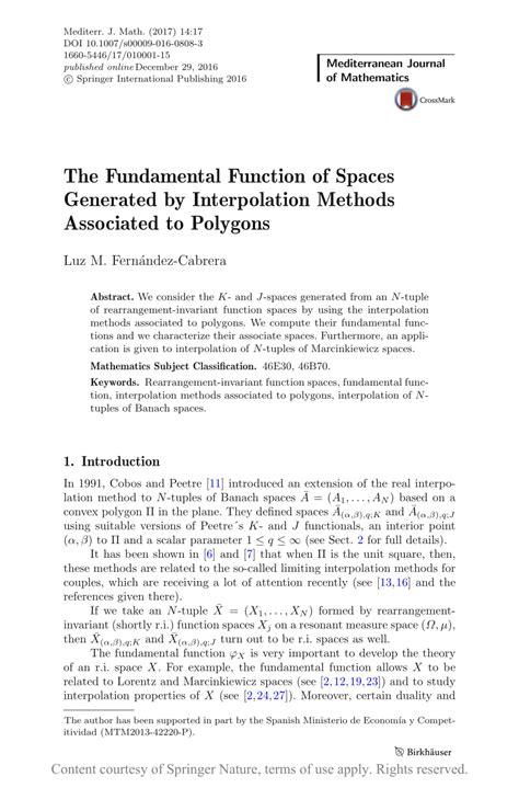 the fundamental function of spaces generated by interpolation methods associated to polygons