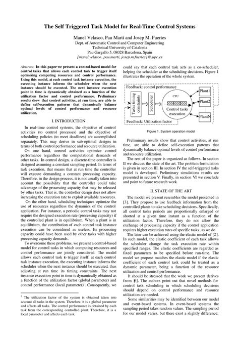 pdf the self triggered task model for real time control systems