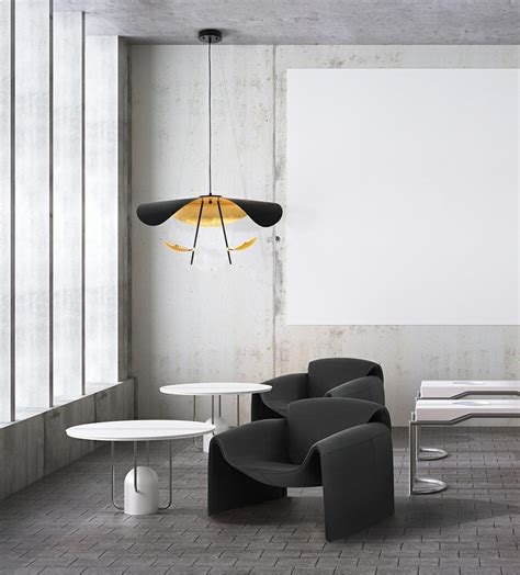 Czarno Z Ota Lampa Wisz Ca Nowoczesna Sting Ray Mse Moosee