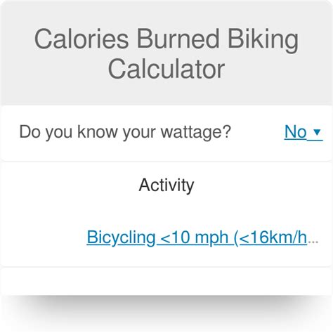 Bike Riding Calorie Calculator