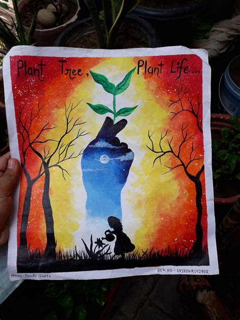 Drawing On Save Trees Van Mohotsav India Ncc