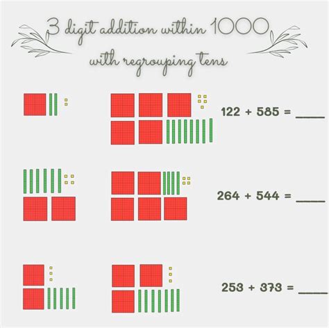 Digit Addition And Subtraction Practice Bundle Using Base Ten Blocks