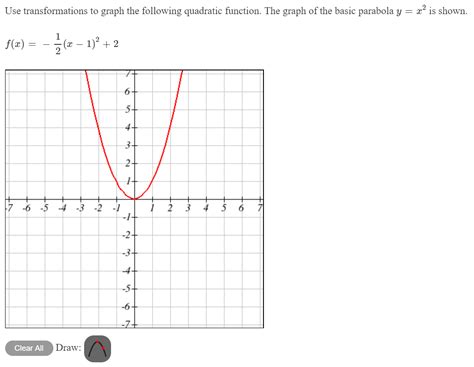solved use transformations to graph the following quadratic