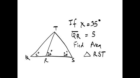 trigonometry question find area triangle rst youtube