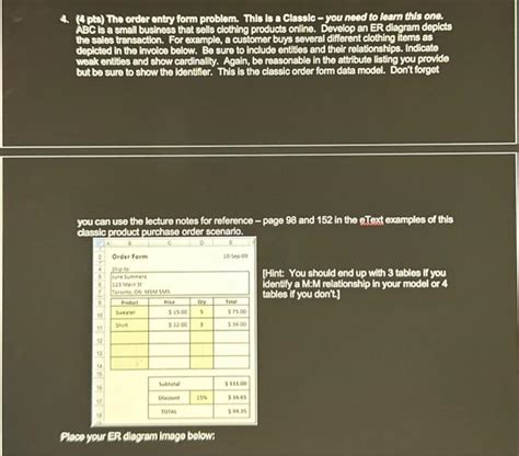solved 4 4pts the order entry form problem this is a