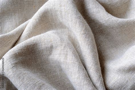 Gathered And Folded Texture Of Woven Linen Fabric Stock Photo Adobe Stock