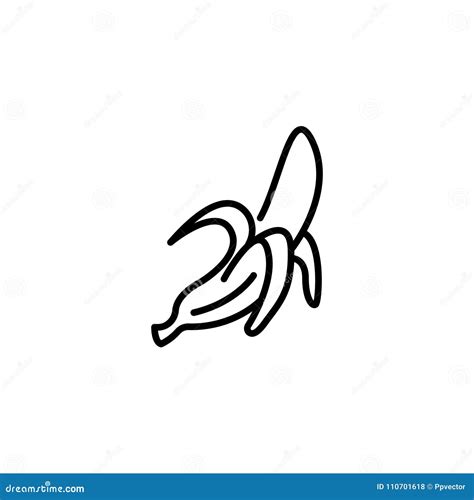 Banana Icon Collection Vector Outline And Silhouette CartoonDealer