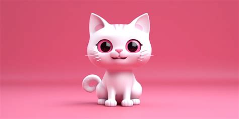 Premium Ai Image There Is A White Cat With Pink Eyes Sitting On A