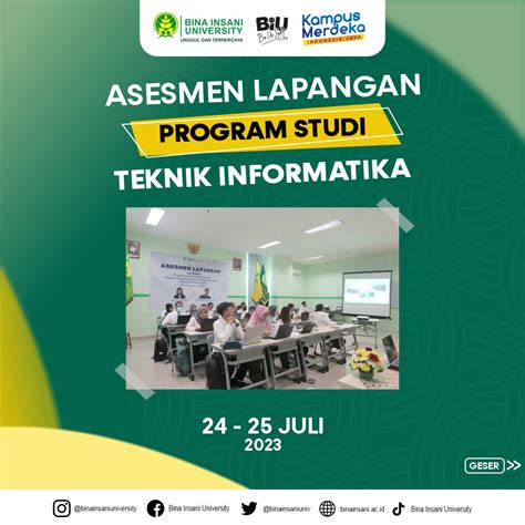 Asesmen Lapangan Program Studi S Teknik Infomatika Universitas Bina