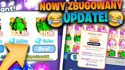 Nowy Zbugowany Update W Pet Simulator X Roblox Youtube
