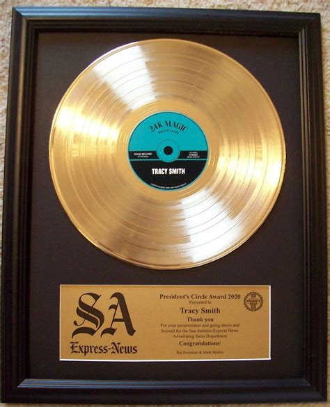 Pesonalized Gold LP Album Record Music Award Custom Plaque CD Display