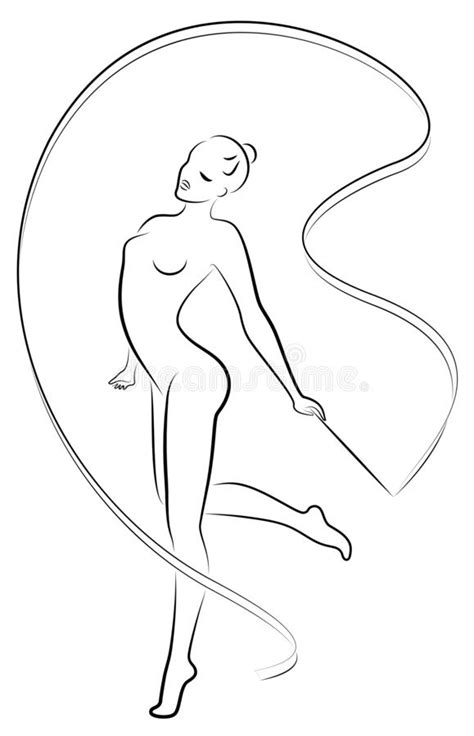 Gimnasia R Tmica Icono Vectorial Coloreado Silueta De Una Muchacha