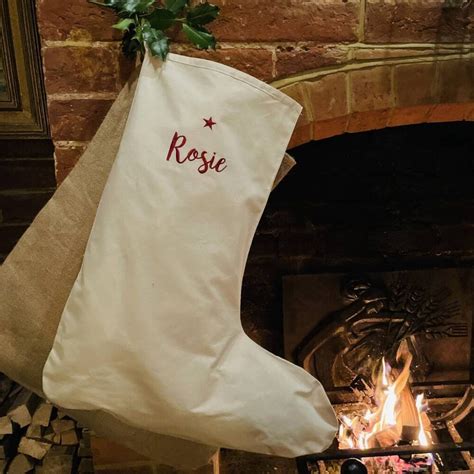 Personalised Embroidered Christmas Stocking Big Stitch