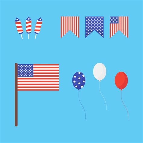 Premium Vector USA National Icons Set