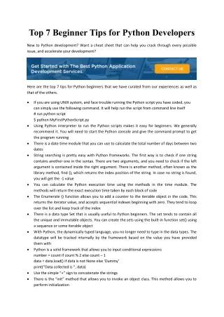 PPT 10 Best Beginner Tips For Learning Python Programming PowerPoint